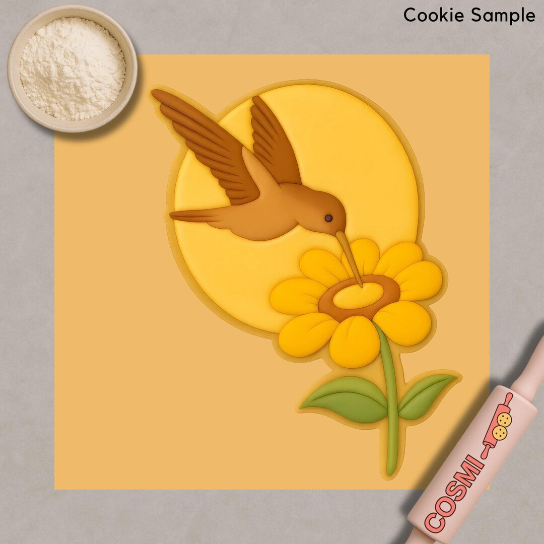 Hummingbird and Sunflower Cookie Cutter & Fondant Embosser – Nature ...