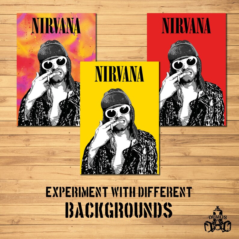 Multilayer Nirvana/kurt Cobain Stencils for Spray Art Unique and ...