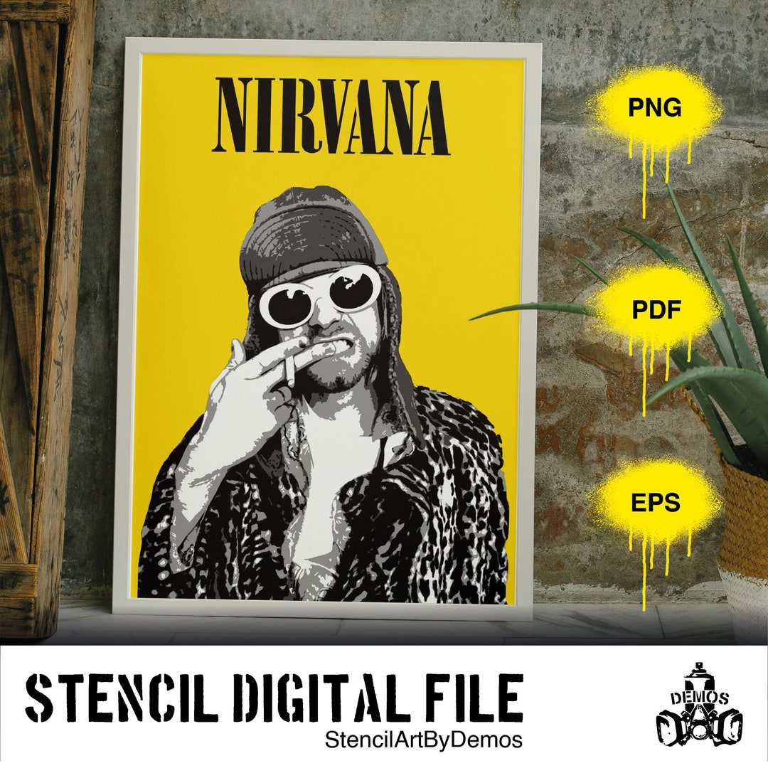 Multilayer Nirvana/kurt Cobain Stencils for Spray Art Unique and ...