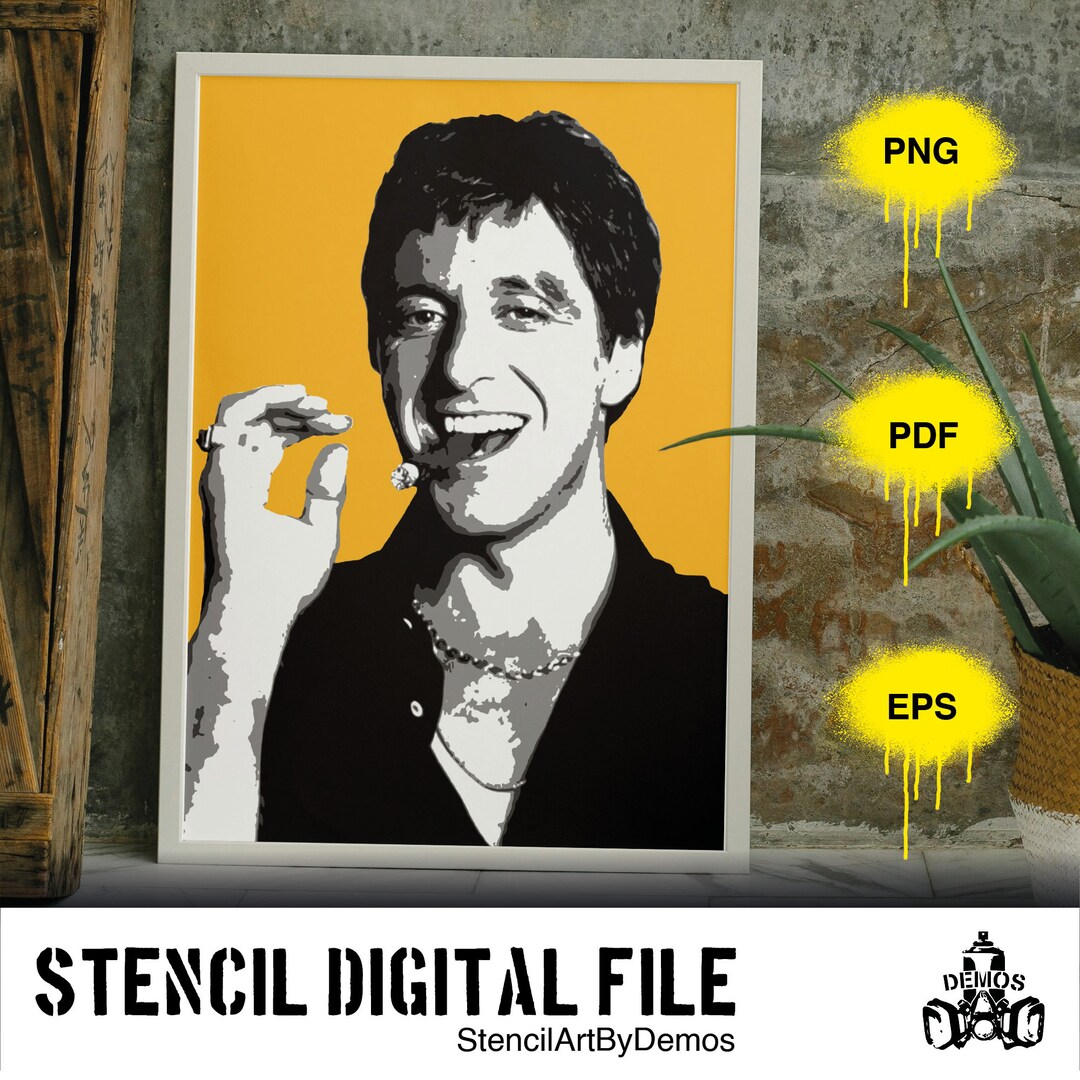 Scarface / Al Pacino / Tony Montana Multilayer Stencil Design Spray ...
