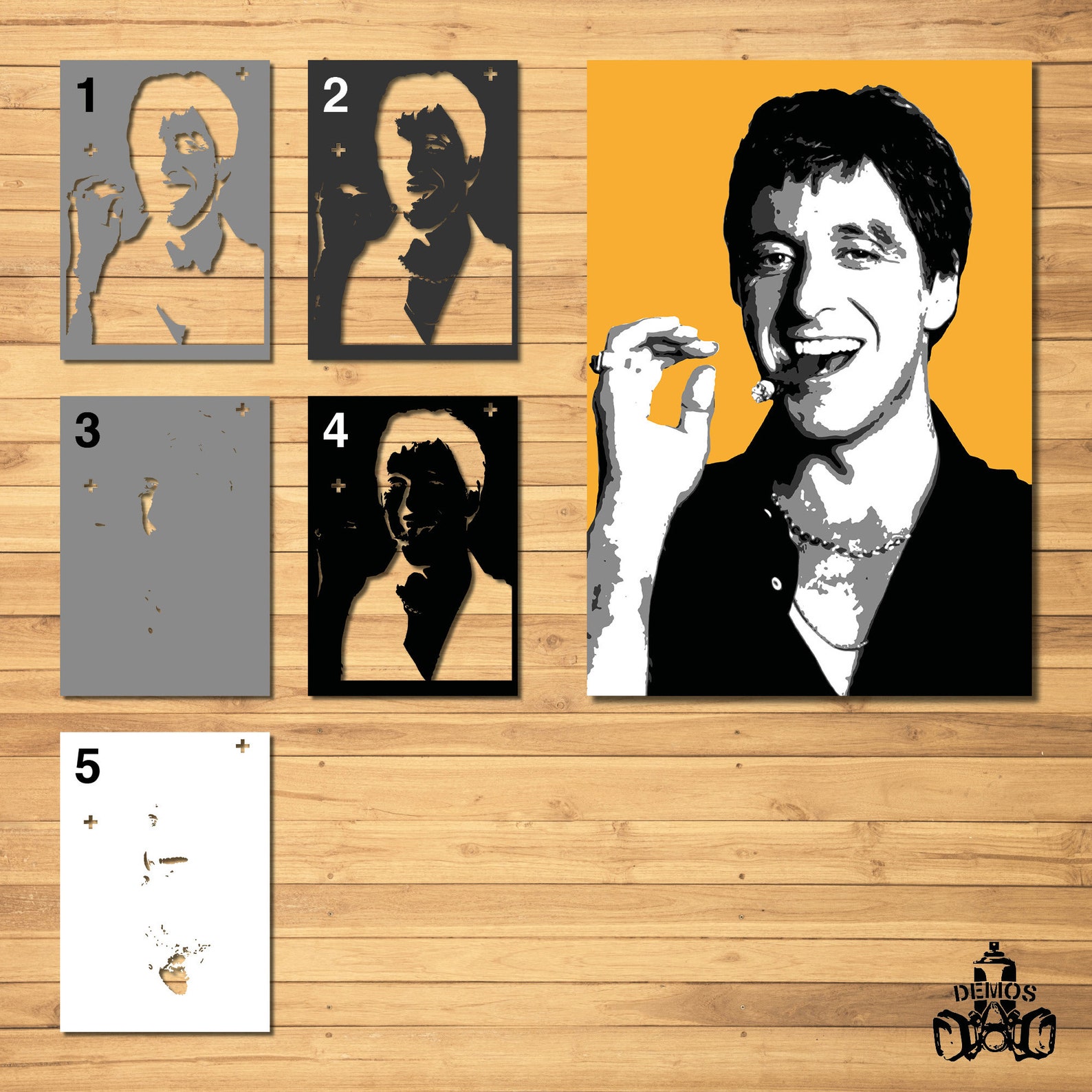 Scarface / Al Pacino / Tony Montana Multilayer Stencil Design Spray ...