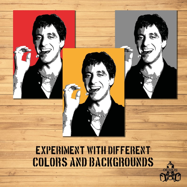 Scarface / Al Pacino / Tony Montana Multilayer Stencil Design Spray ...