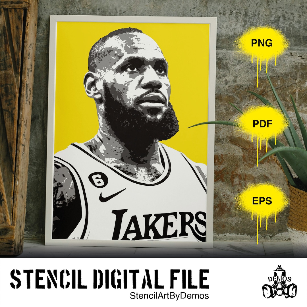 Lebron James Multilayer Stencil Design Spray Painting Template Wall ...