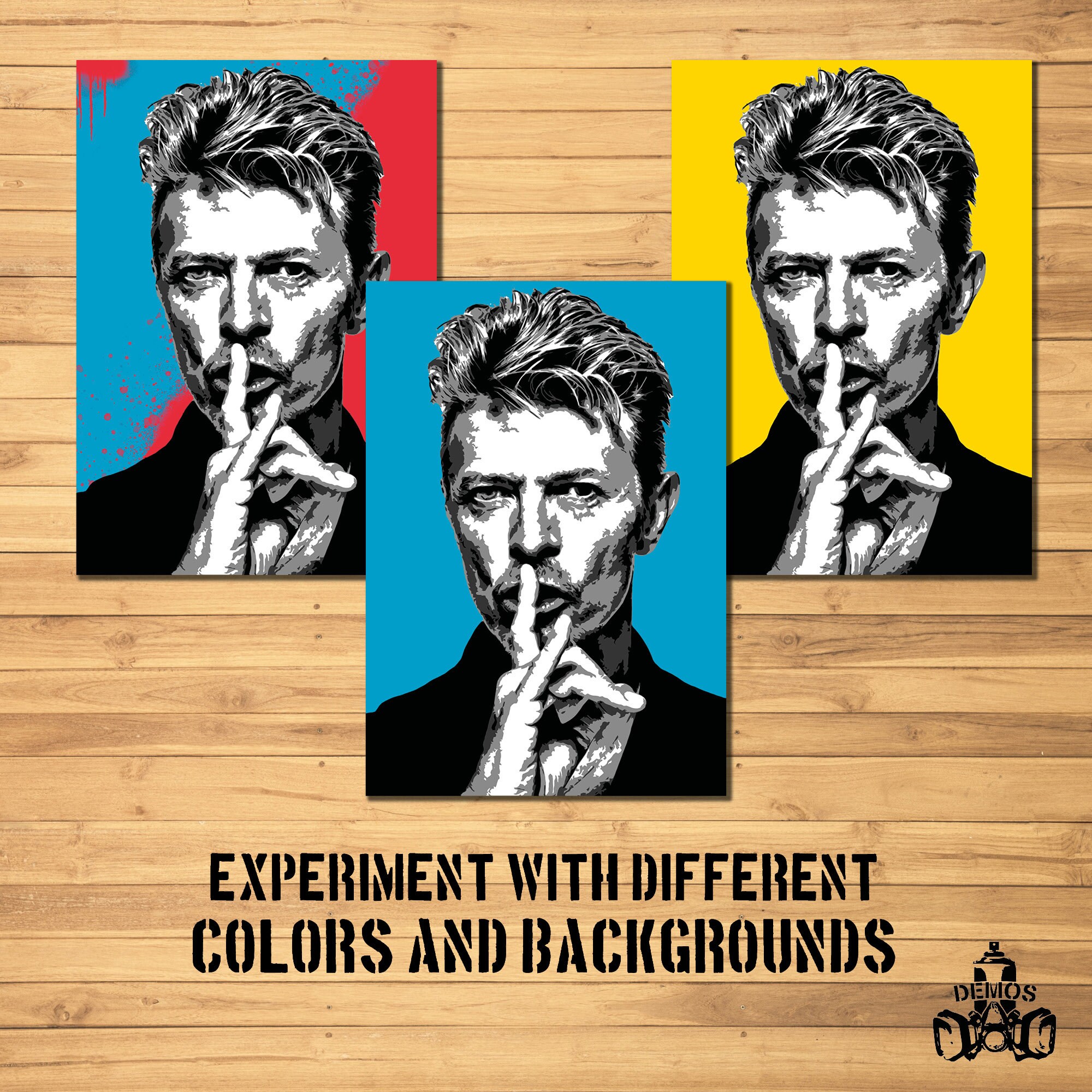 David Bowie Multilayer Stencil Design Spray Painting Template Pop Art ...