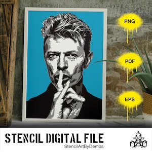 David Bowie Multilayer Stencil Design Spray Painting Template Pop Art ...