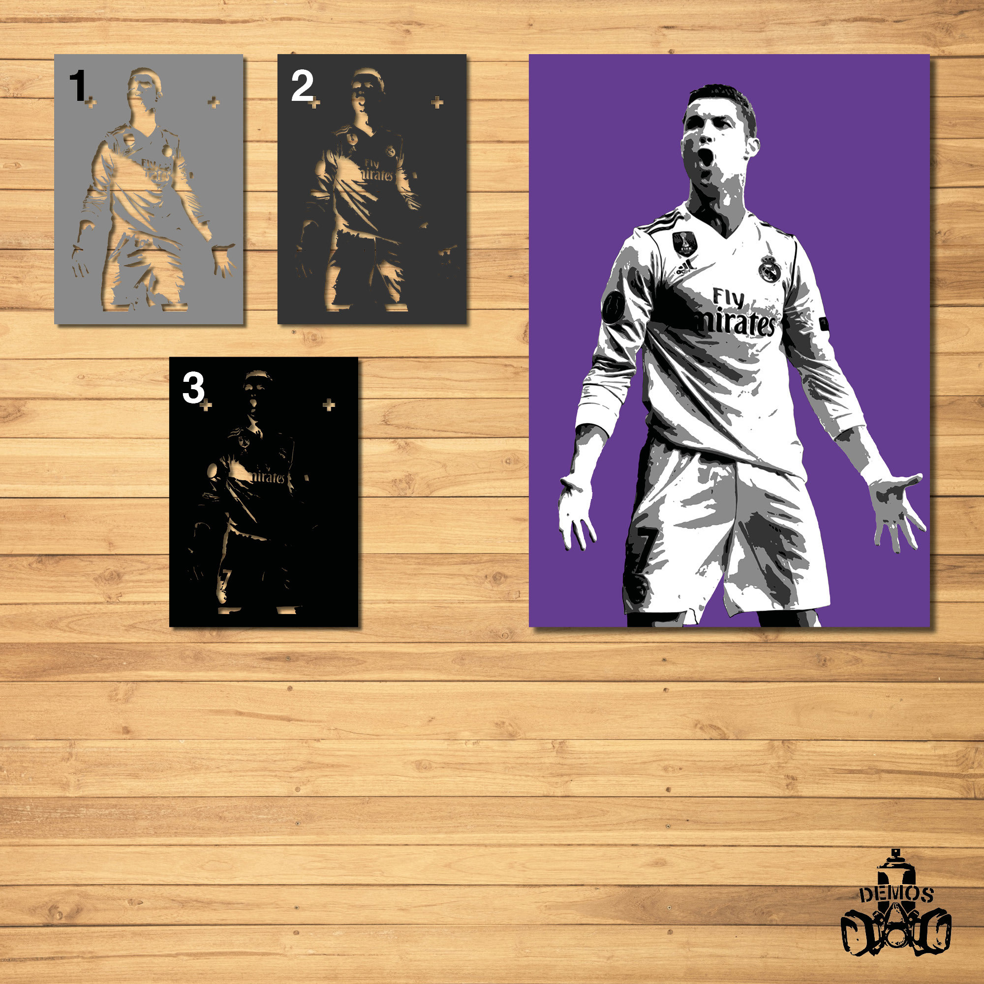 Cr7-cristiano Ronaldo Multilayer Stencil Design Spray Painting Template ...