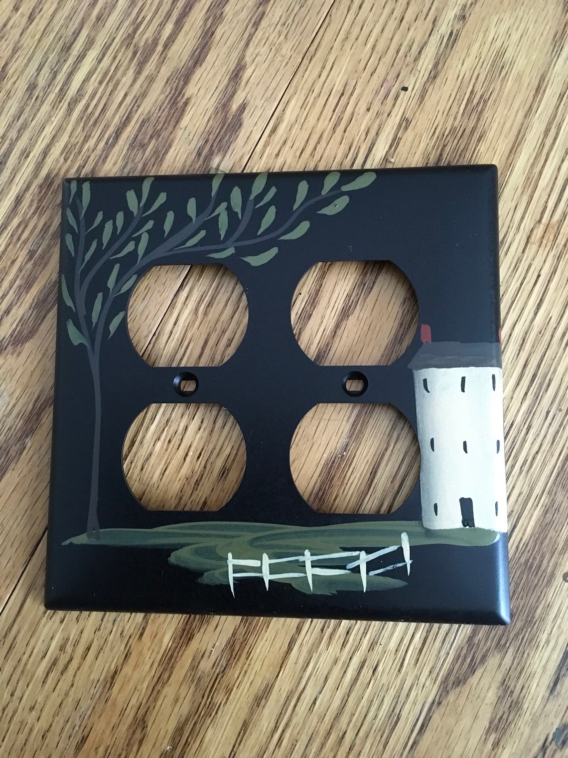 Light Switch Plate Covers Primitive Black With Saltbox and - Etsy