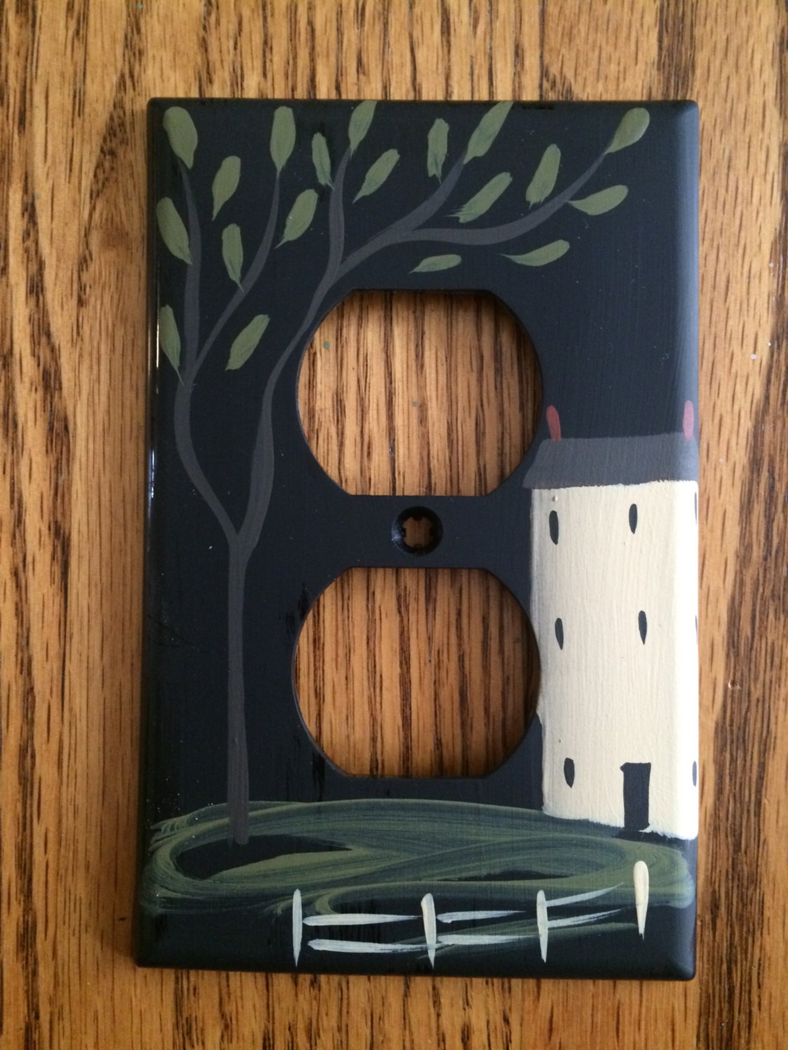 Light Switch Plate Covers Primitive Black With Saltbox and - Etsy