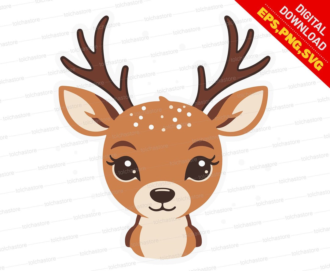 Reindeer Svg, Clipart, Vector, Eps, Svg, Png, for Tshirt Sweatshirt ...