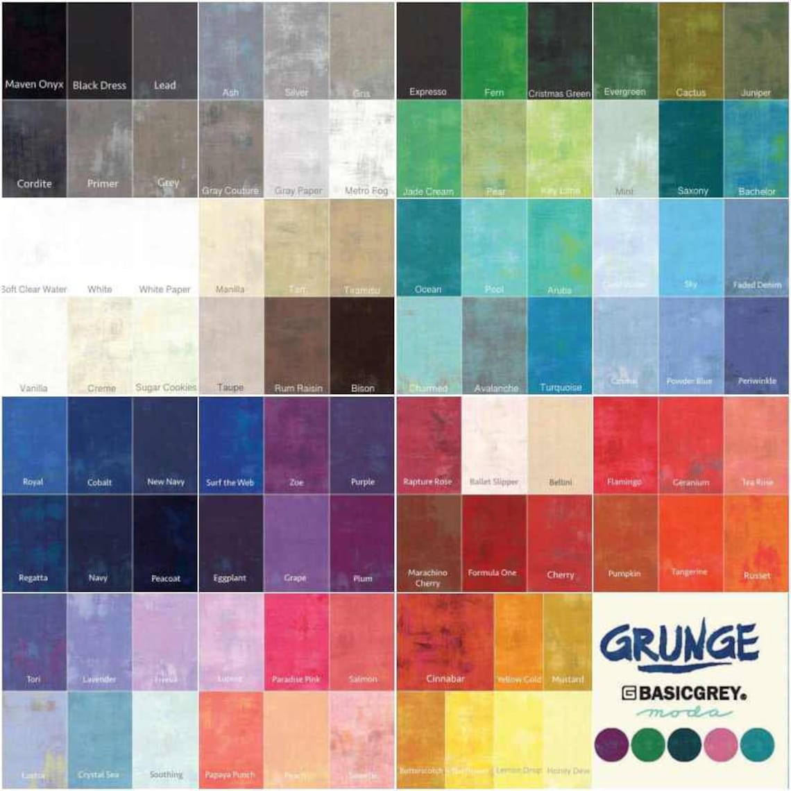 Create Your Fat Quarter Bundle of Grunge Basics by Basic Grey - Etsy