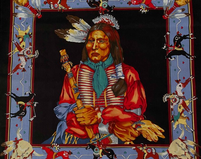 Southwestern Fabric Panel Chief Joseph by Vintage Alexander Henry ...