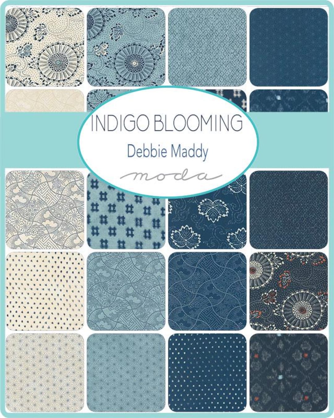 Jelly Roll Indigo Blooming 40 Piece Jelly Roll by Debbie Maddy for Moda Fabrics - Etsy