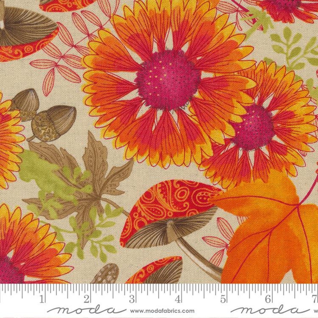 Fall Fabric Mochi Linen Moda Fabrics Forest Frolic 1/2 Yard by Robin ...