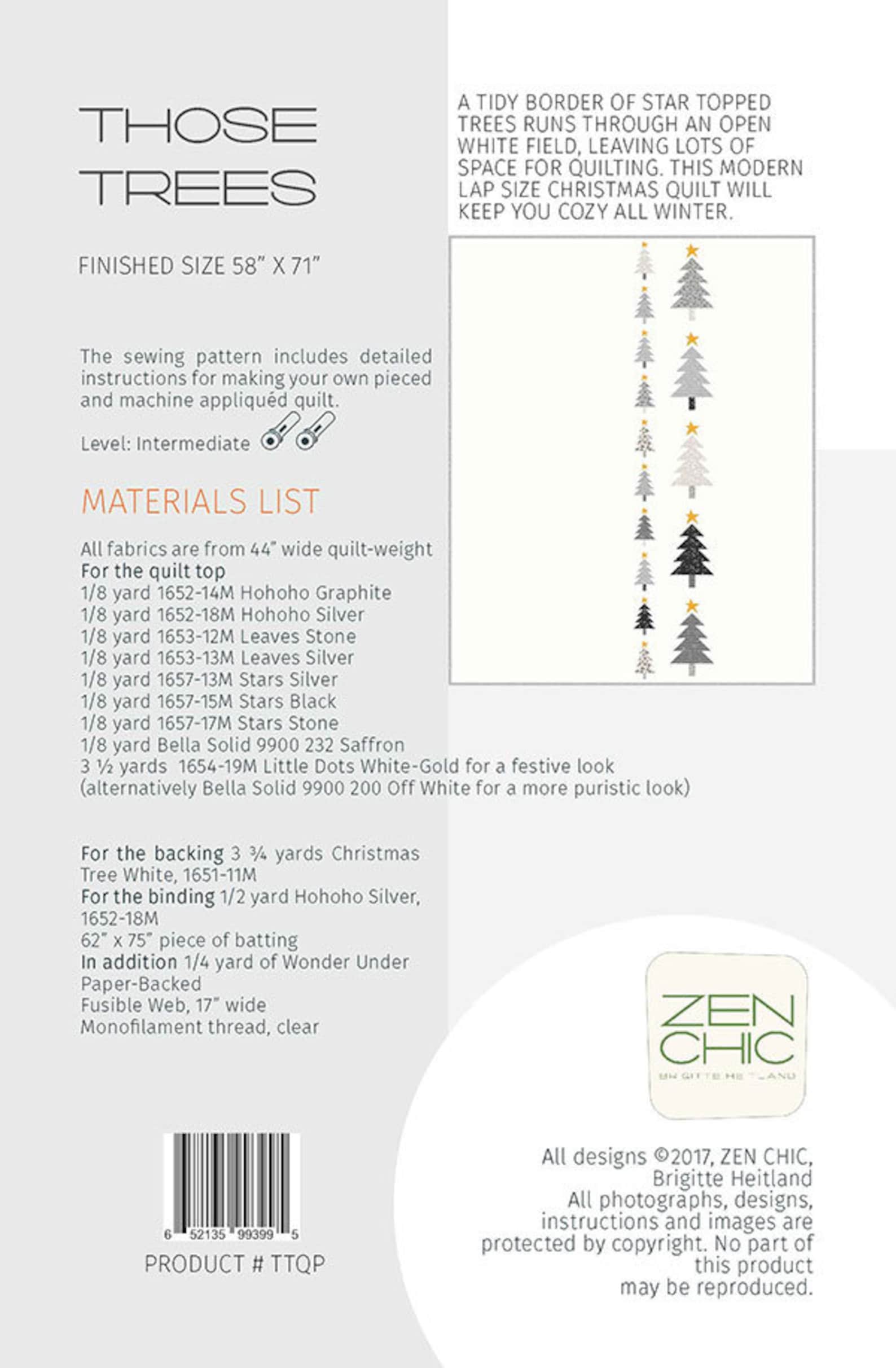 Zen Chic Quilt Pattern Those Trees - Etsy