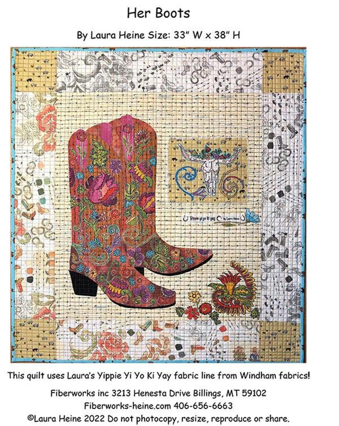 Her Boots Collage Quilt Pattern by Laura Heine - Etsy