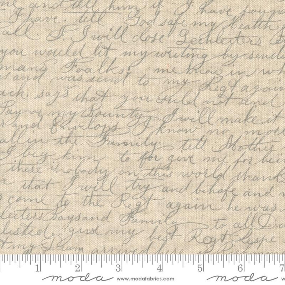 Linen Etchings in Parchment 1/2 Yard by Howard Marcus & 3 Sisters ...