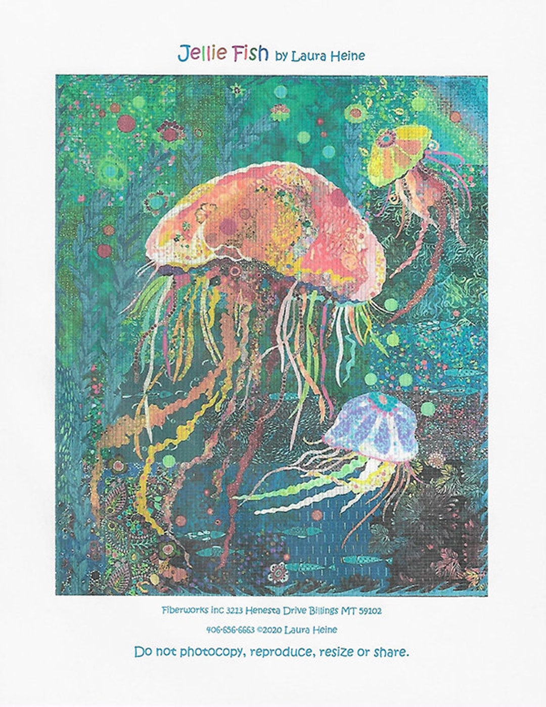 Collage Quilt Pattern Jellie Fish Collage by Laura Heine - Etsy
