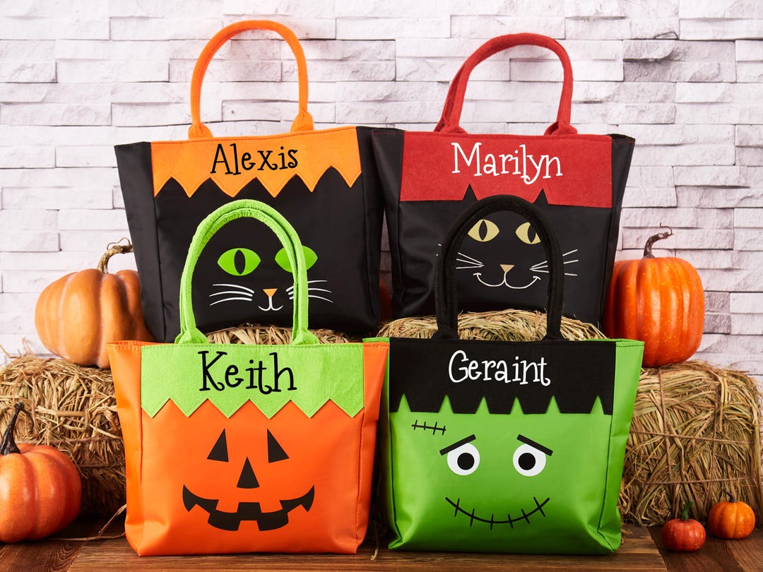 Personalized Halloween Baskets,custom Halloween Bag,monogram Halloween ...