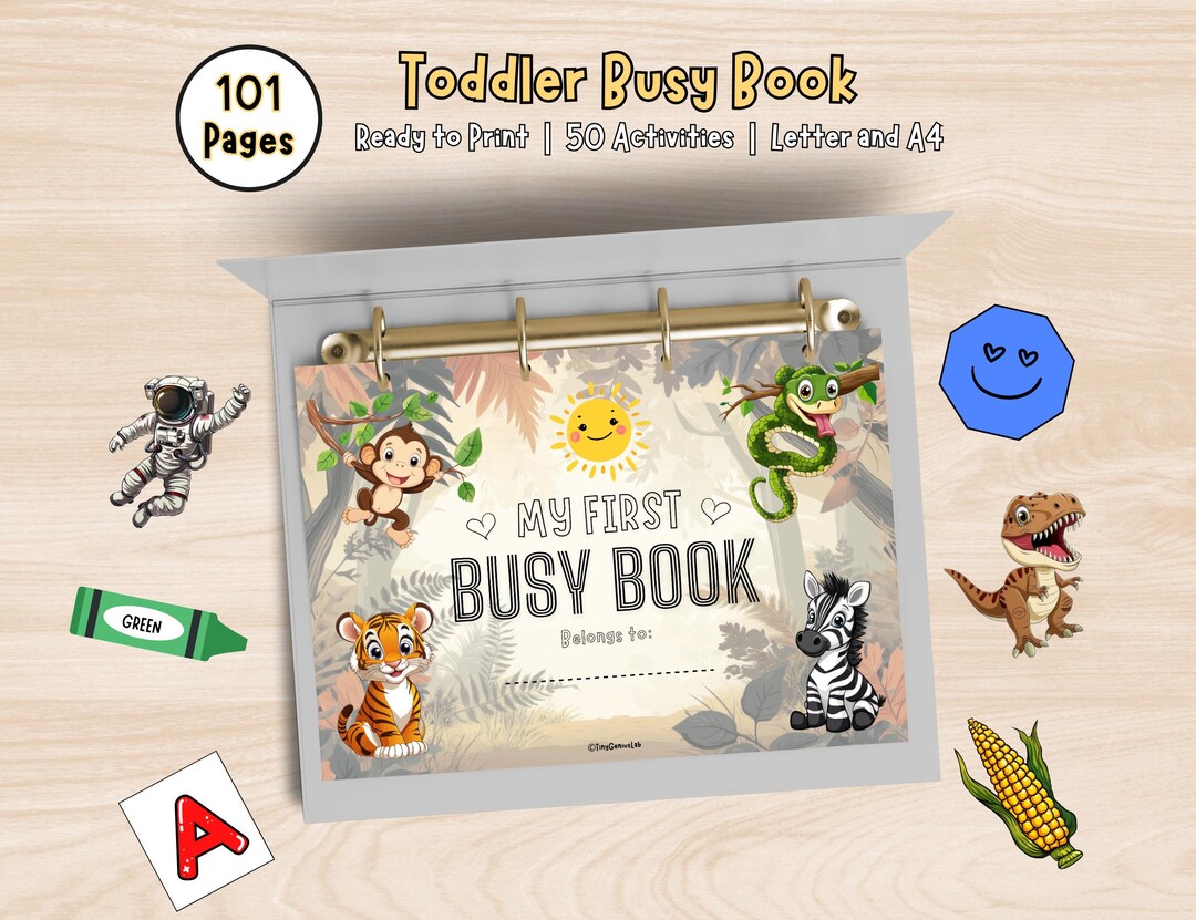 Busy Book Printable, Toddler Learning Binder, Preschool Activities ...