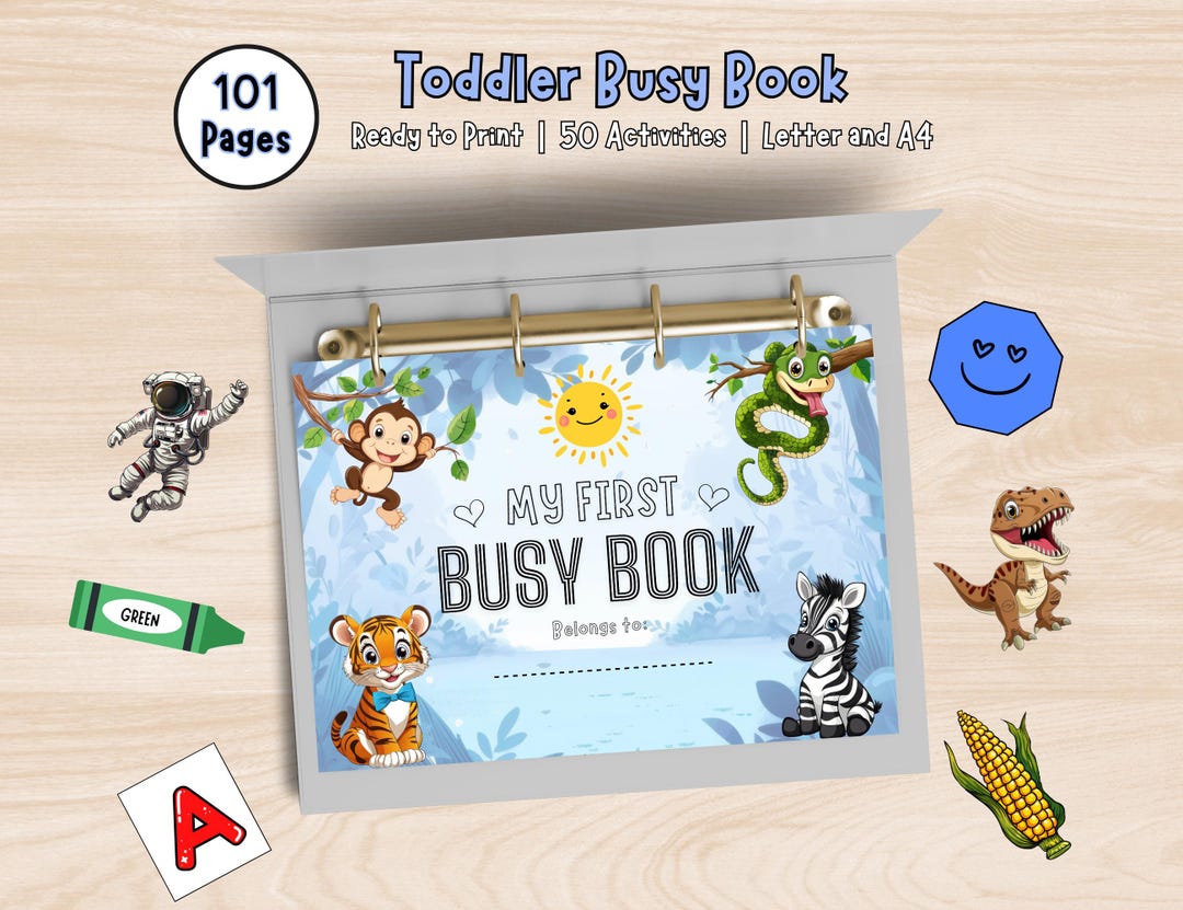 Busy Book Printable, Toddler Learning Binder, Preschool Activities ...