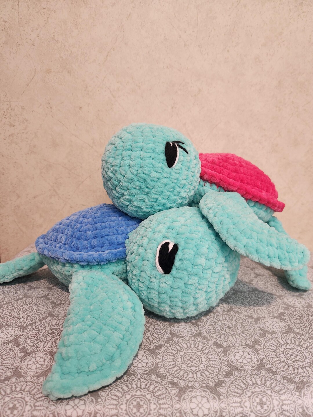 Large Turtle- Custom Colors - Made to Order - Handmade Crocheted ...