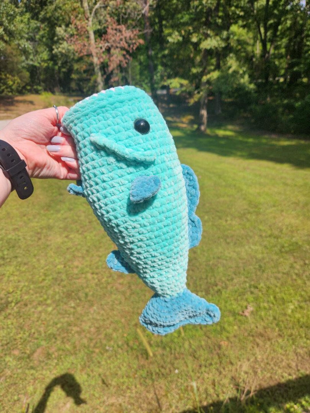 Crochet Bass Fish Plushie Stuffed Animal Handmade FINISHED PRODUCT ...