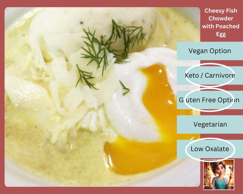 Best Cheesy Haddock Chowder With Poached Egg Recipe Digital File ...