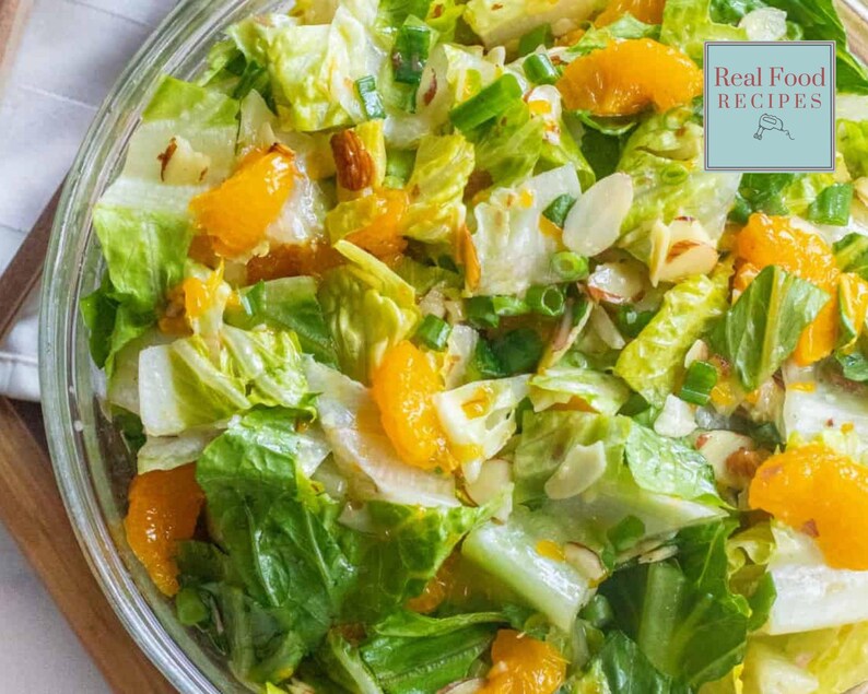 Mandarin Orange Salad Recipe Romaine With Almonds and Citrus Slices ...