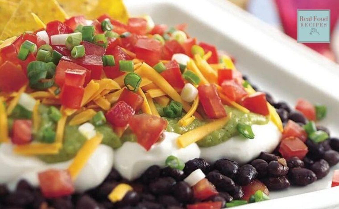 Tex Mex Dip Recipe Layered Nacho Dip Spicy Cheesy Side Dish Taco Theme ...