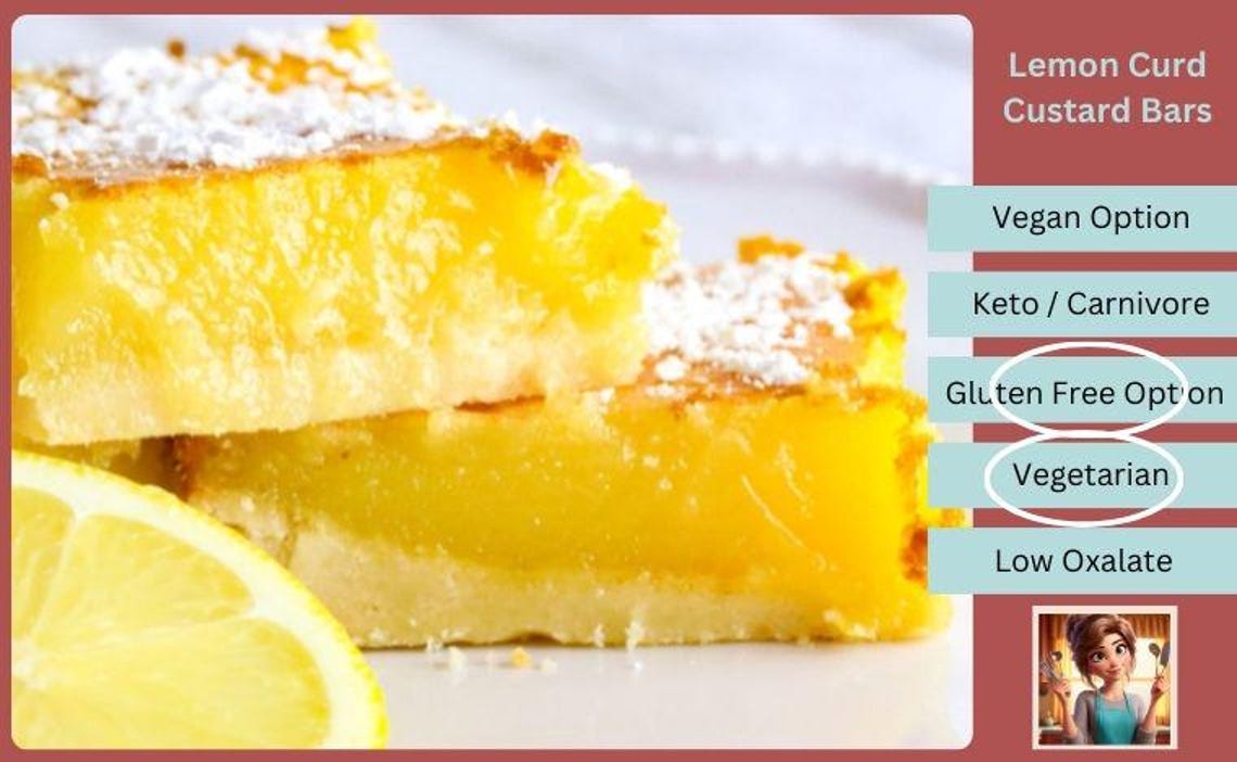Gooey Lemon Curd Custard Bar Recipe Dessert Instructions Squares ...