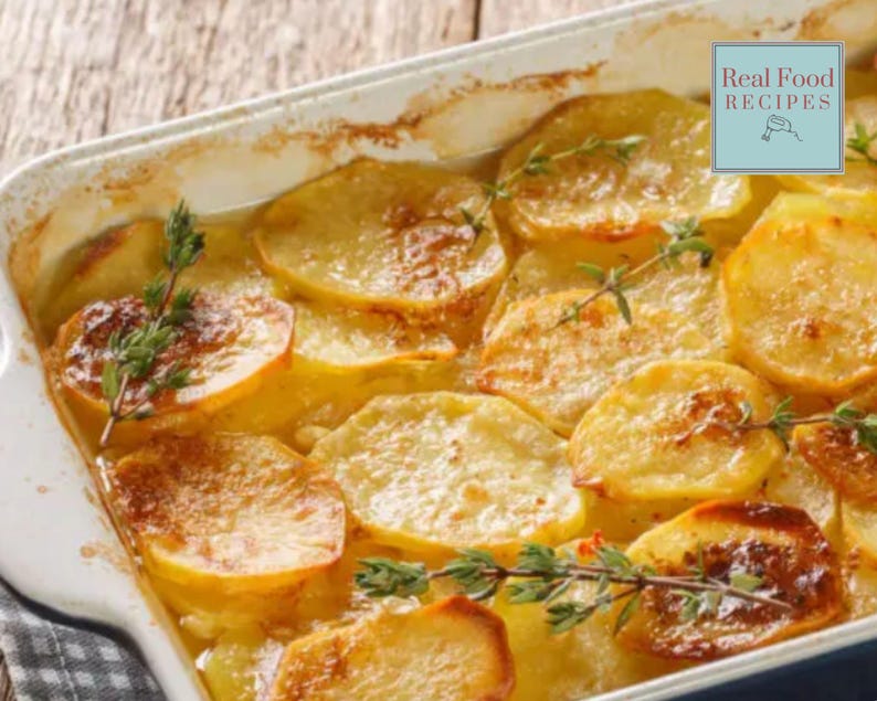 Cheesy Scalloped Potato Recipe Family Dinner Favourite Golden Potatoes ...