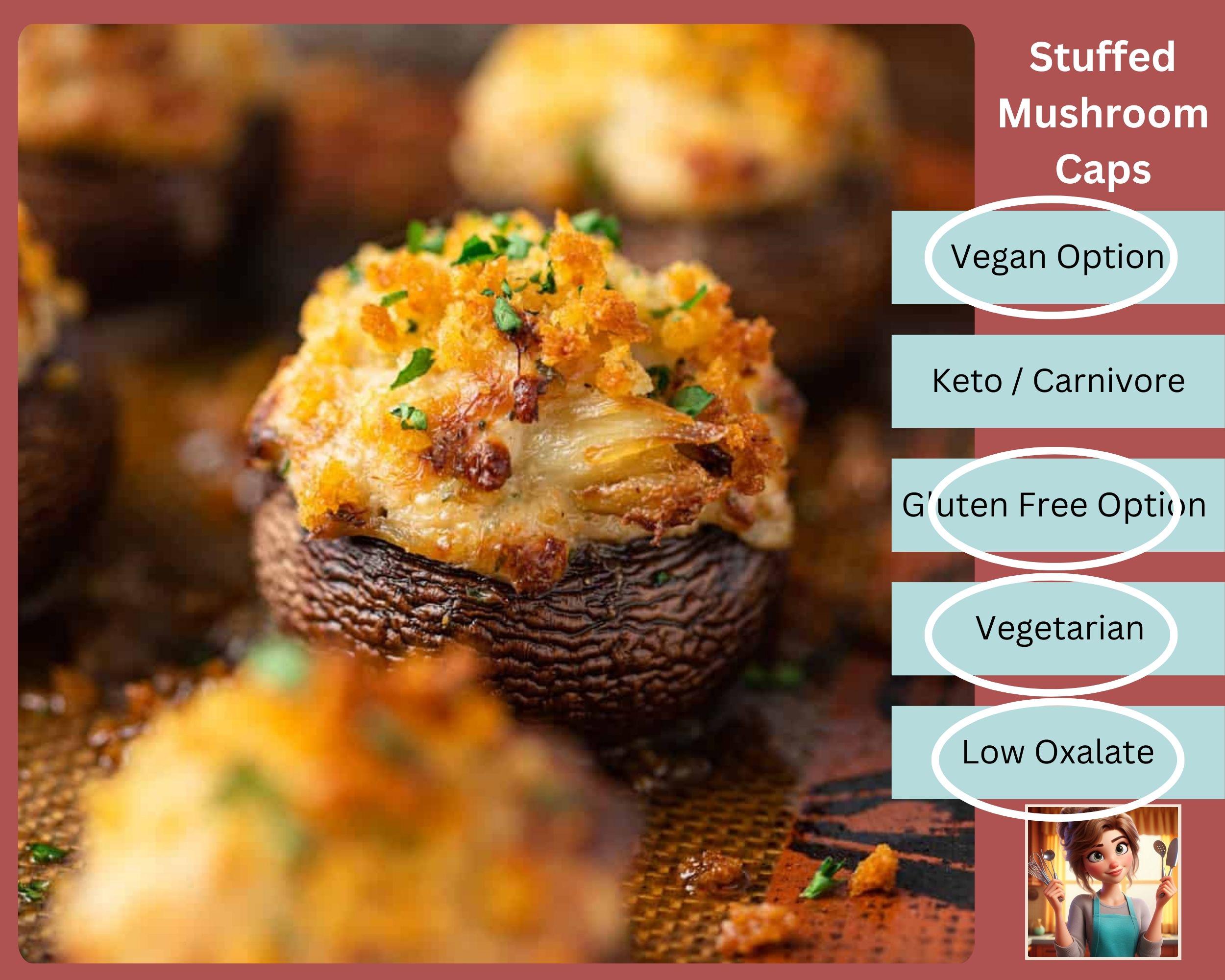 Cheesy Stuffed Mushroom Caps Recipe: 4 Variations of Favourite Savory ...