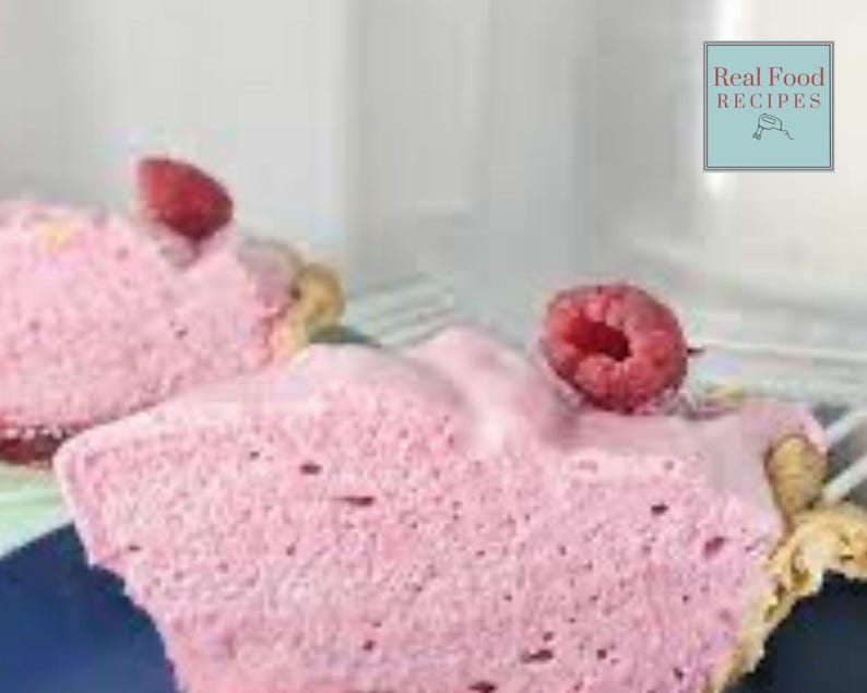 EASY Raspberry Chiffon Pie Recipe Nobake Dessert Instructions Instant ...