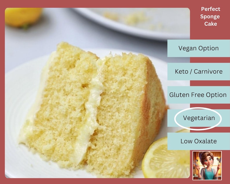 Best Airy Sponge Cake Recipe Moist Sponge Digital Download Frosted ...