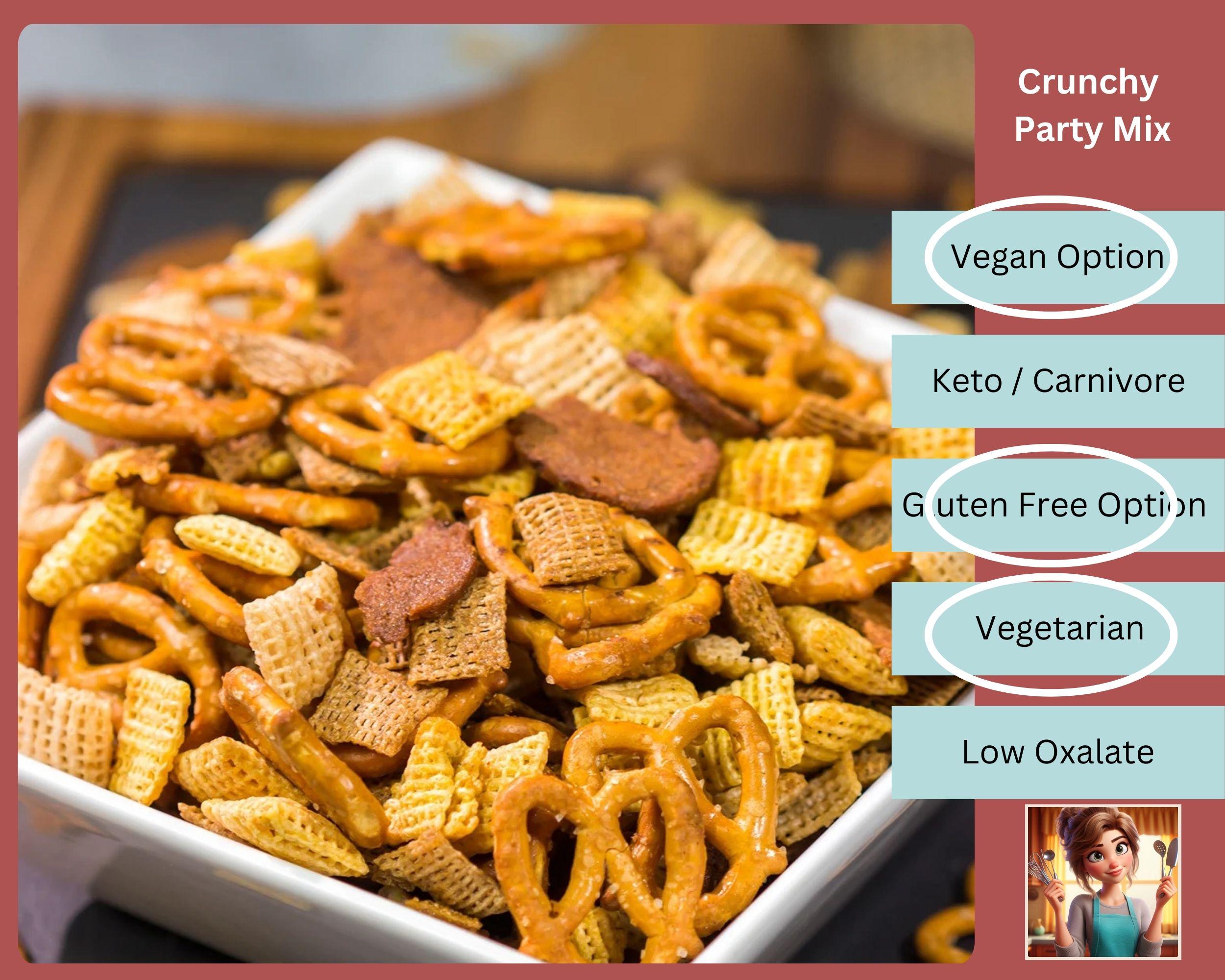 Crunchy Party Mix Digital Recipe Instructions Sweet and Salty Snacks ...