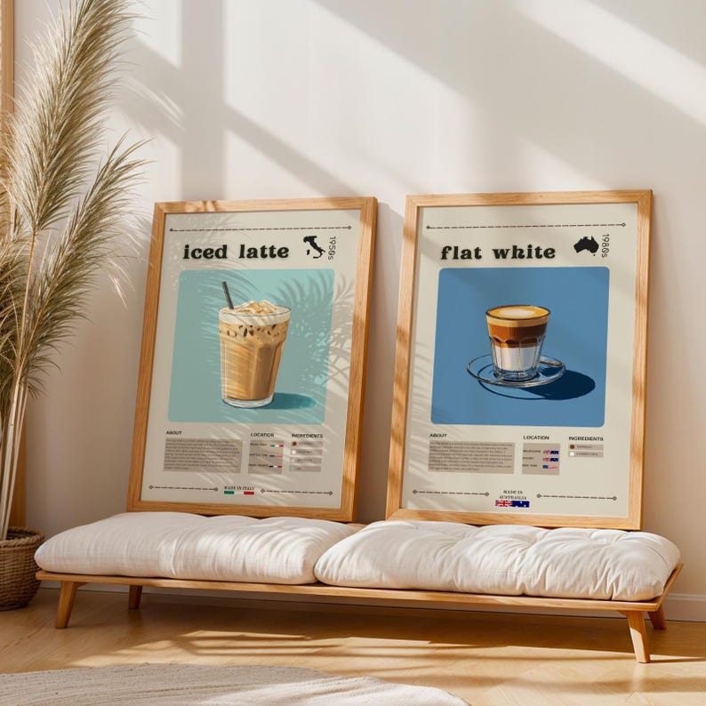 Flat White Coffee Print - Specialty Coffee Wall Art, Modern Café Decor ...