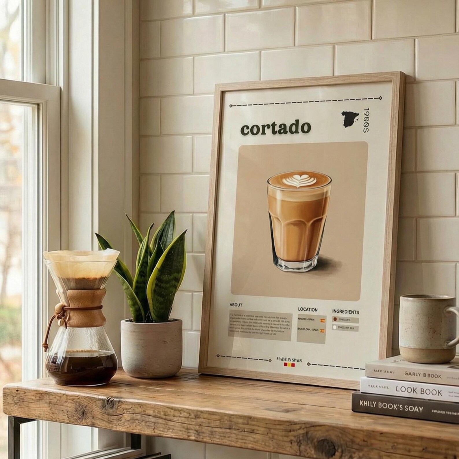 Cortado Coffee Print - Specialty Coffee Wall Art, Modern Café Decor ...