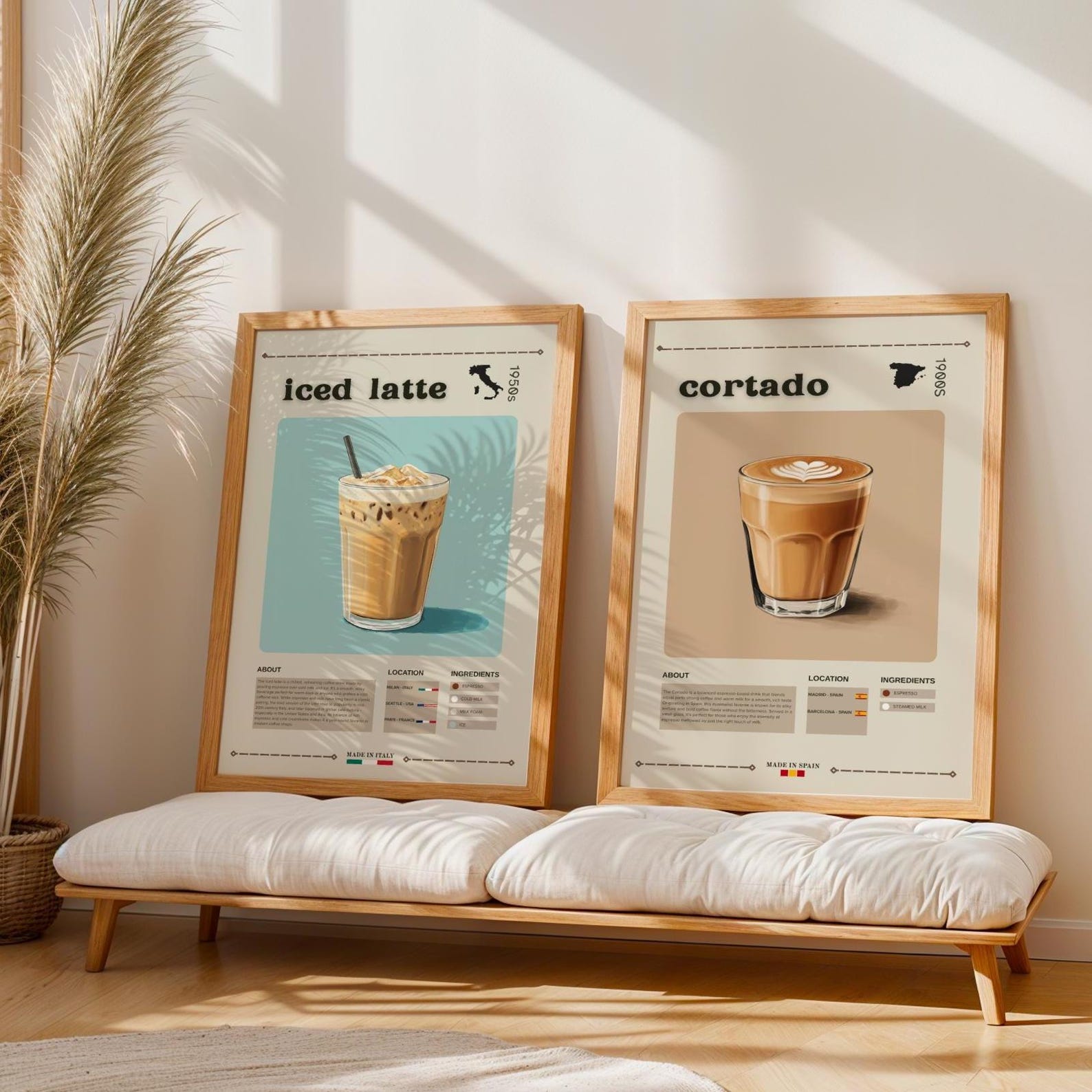 Cortado Coffee Print - Specialty Coffee Wall Art, Modern Café Decor ...