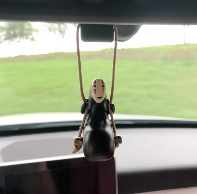 Cute Anime Spirited Away Swinging Faceless Car Pendant Car Accessories ...