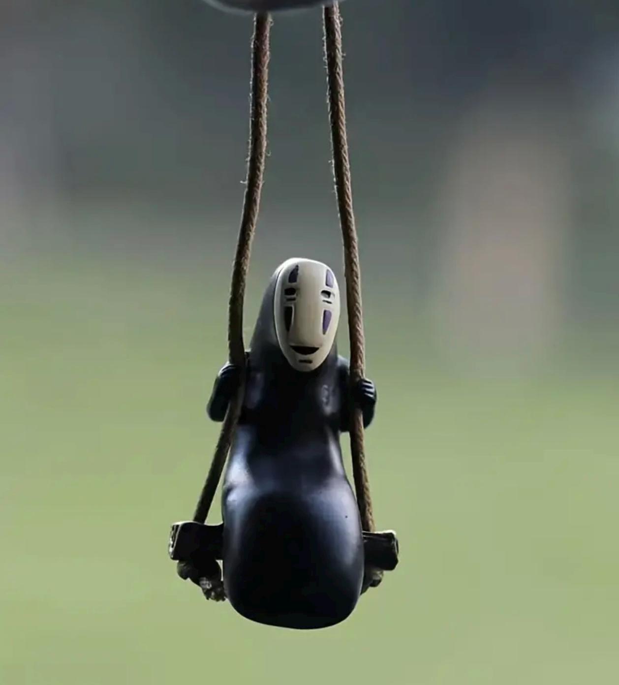 Cute Anime Spirited Away Swinging Faceless Car Pendant Car Accessories ...