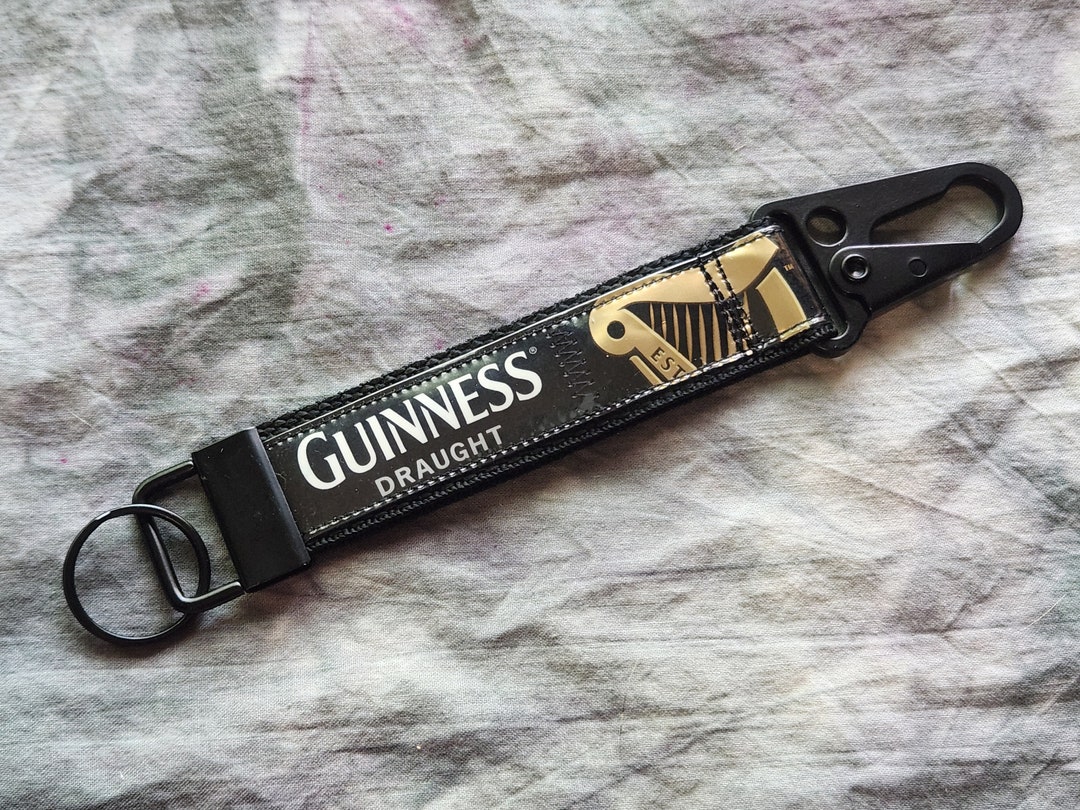 Carabiner Keychain From Recycled Guinness Draught Stout Beer Labels - Etsy