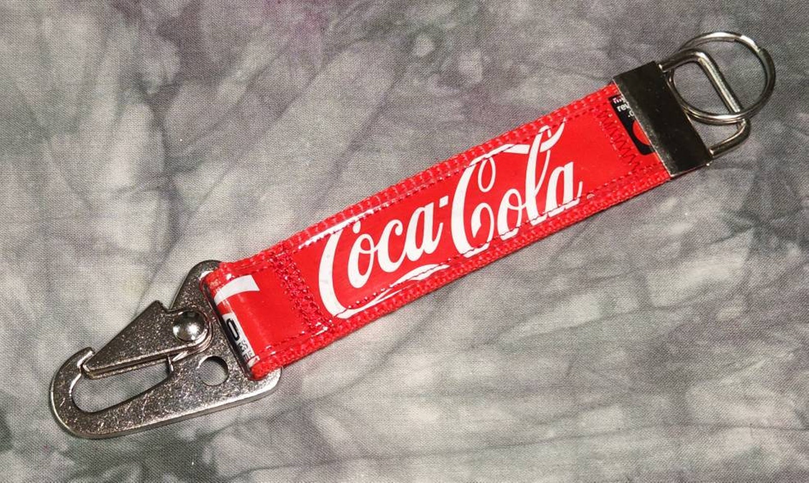 Carabiner Keychain From Recycled Coca Cola Soda Bottle Labels - Etsy