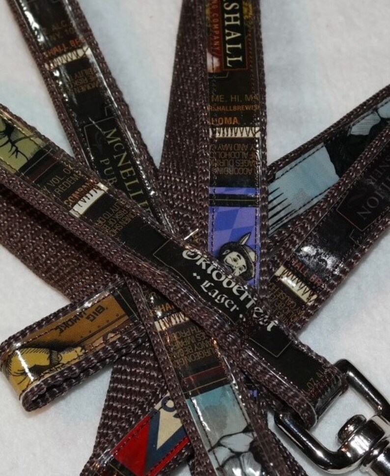 Dog Leash From Recycled Marshall Brewing Company Beer Labels - Etsy