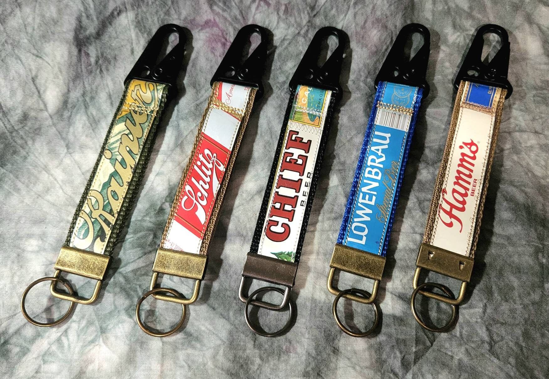 Carabiner Keychain From Recycled Vintage Chief Beer Labels - Etsy