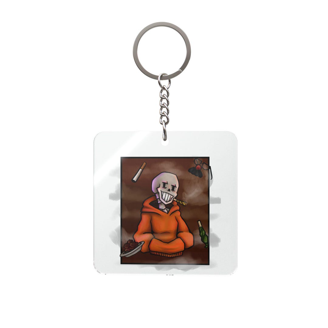 Underswap Papyrus Square Keychain - Orange Hoodie Gothic Anime ...