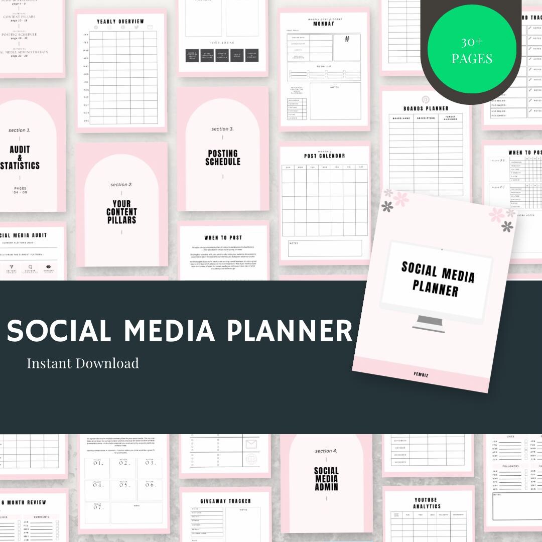 Social Media Planner for Lash Artists Digital Workbook Audit Statistics ...