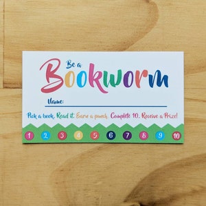 Reading Punch Cards | Reward Card | Bookworm Reward Card | Summer ...