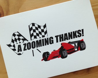 Race Car Thank You Cards - Etsy