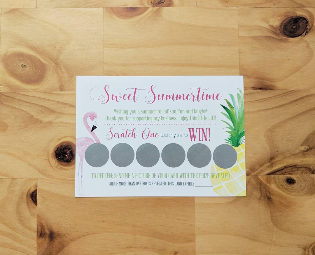 Scratch off Cards (printed Version) | Sweet Summer Scratch off Cards ...