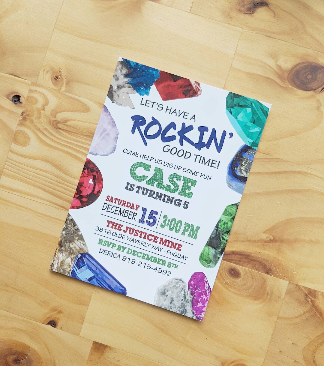 Gem Mining Birthday Invitation | Rocks and Gems Birthday Party | Mining ...